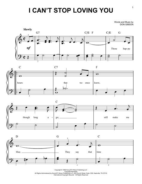 I Can T Stop Loving You Sheet Music Direct