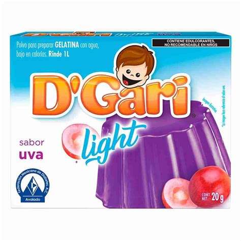 Gelatina D Gari Light Sabor Uva Con Color 20 Gramos Gelartistica