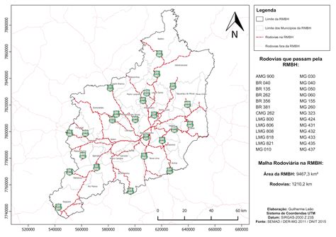 GeoMapas Mapas Temáticos Rodovias da Região Metropolitana de Belo