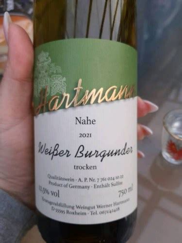 Werner Hartmann Weisser Burgunder Trocken Vivino US