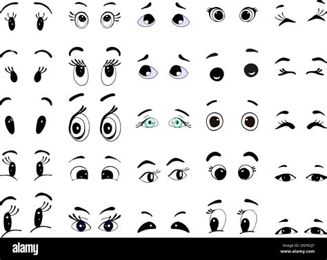 Cartoon Eyes Human Eye Angry And Happy Facial Eyes Expressions Comic