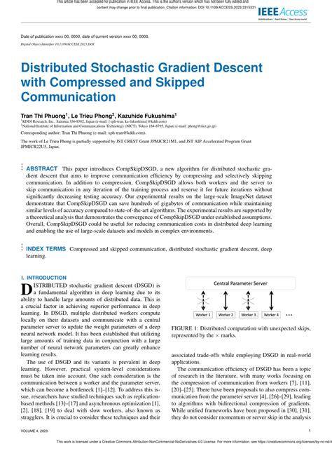 pdf distributed stochastic gradient descent with compressed and skipped communication