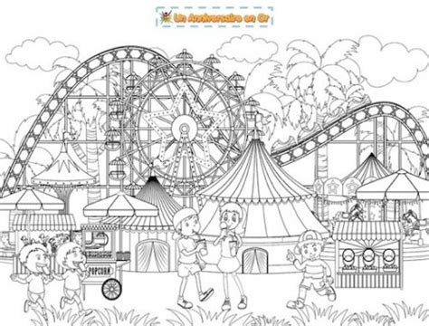 Coloriage Fun Park Un Anniversaire En Or