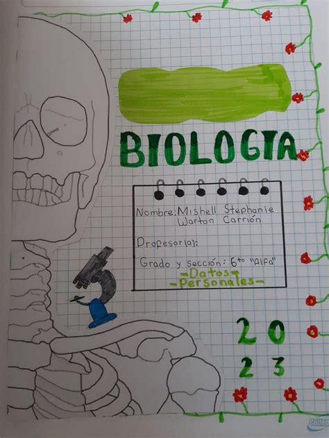 Portada De Biolog A Portada De Cuaderno De Ciencias Portadas De