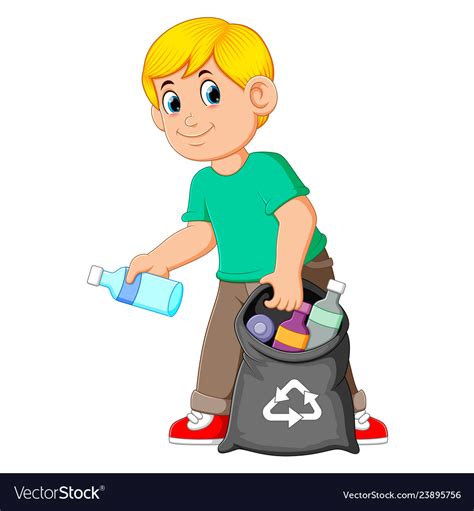 Man Collecting Rubbish Royalty Free Vector Image