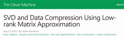 svd和低秩矩阵近似（low rank matrix approximation）的数据压缩 知乎