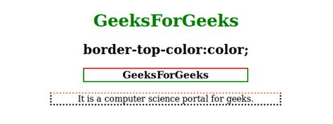 CSS Border Top Color Property GeeksforGeeks