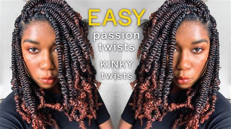 EASY PASSION SPRING TWISTS NO Crochet NO Rubber Band Kinky Twist
