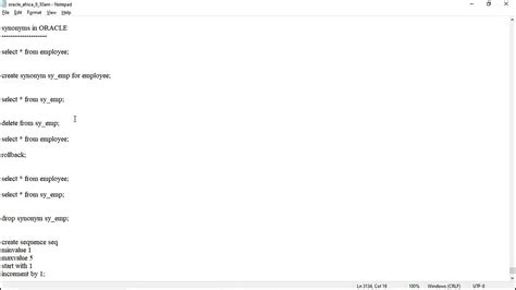synonyms in oracle sql youtube