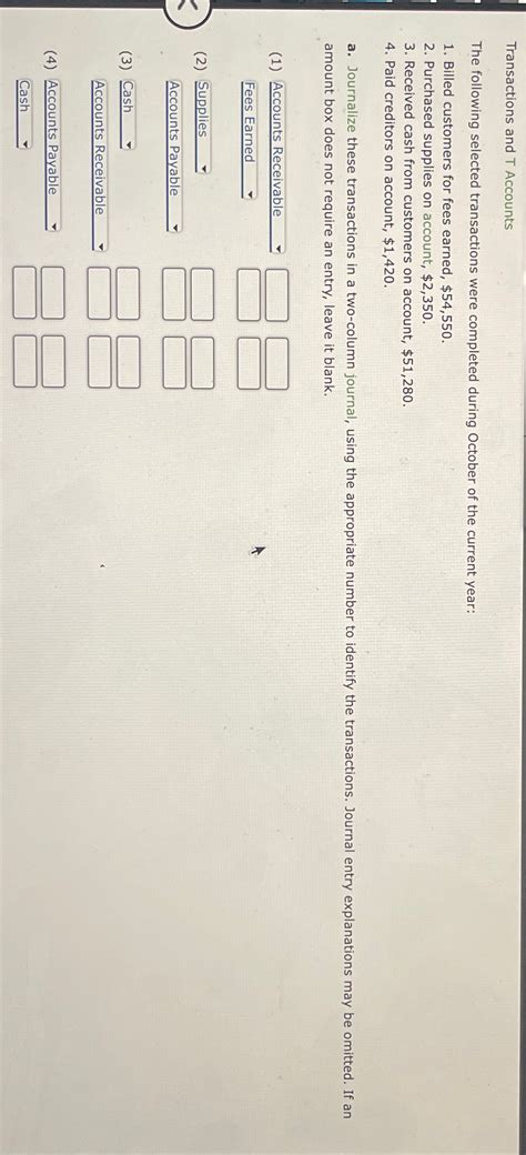Solved Transactions And T Accountsthe Following Selected Chegg