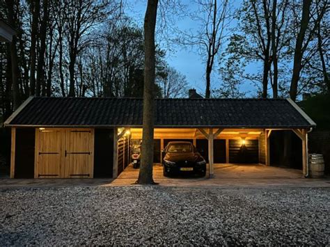 Houten Schuur Met Carport Vechtdalbouwsystemen