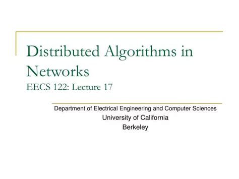 Ppt Distributed Algorithms In Networks Eecs Lecture