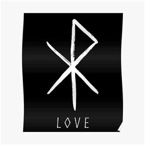 Love Rune Norse Viking Bind Rune Poster By Rycotokyo Redbubble