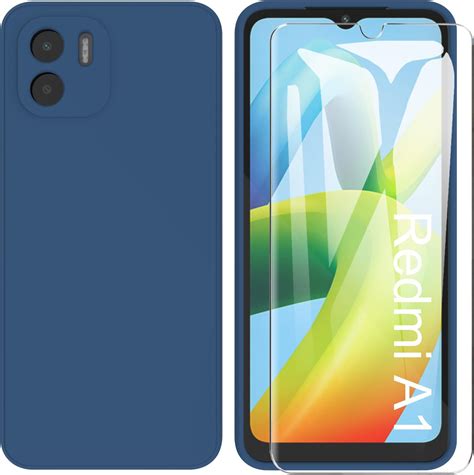 MIKULLE Silicone Coque Pour Xiaomi Redmi A1 Redmi A2 4G Avec 2 Verre