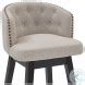Celine Tan Fabric 26 Wood Swivel Tufted Counter Height Stool From