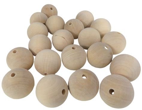 Korale Kulki Drewniane Surowe Mm Szt Makrama Naturalne