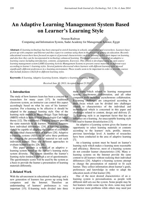 pdf an adaptive learning management system based on learner s learning style