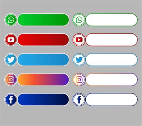 Premium Vector Vector Social Media Icons Vector Set With Facebook
