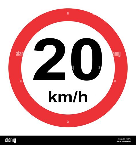 Panneau De Limitation De Vitesse De 20 Km H Banque D Images