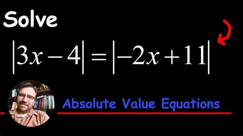 solve absolute value equation an absolute value on both sides youtube
