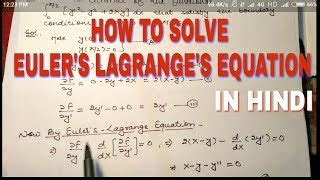 Numerical Based On Eulers Lagrange S Equation Euler Doovi