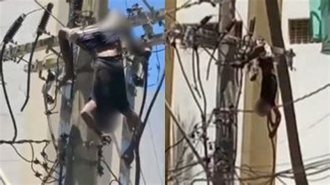 Homem Fica Preso Em Poste Ao Tentar Furtar Fios Em Salvador Veja V Deo