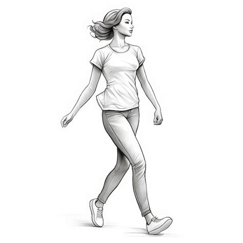 Representaci N Fotorrealista De Una Mujer Caminando Con Un Estilo De