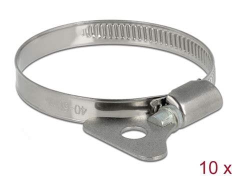 Schlauchschelle mit Flügelmutter 40 60 mm 10 Stück Metall Delock