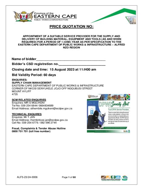 Fillable Online APPOINTMENT OF A SUITABLE SERVICE PROVIDER FOR THE