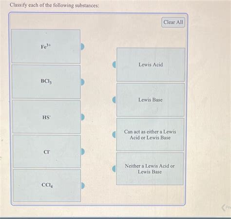 Solved Classify Each Of The Following Substances Clear All Chegg