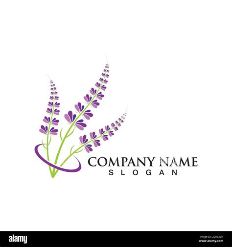 Fresh Lavender Flower Logo Vector Flat Design Stock Vector Image Art