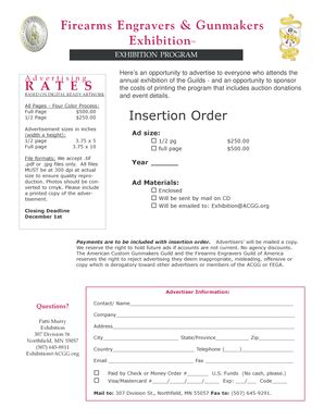 Fillable Online Program Insertion Order Form Qxd Fega Fax Email