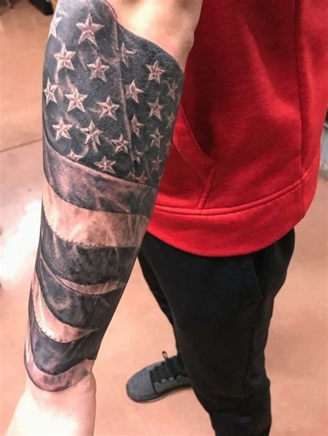 Pin By Zachary Schock On Half Sleeve American Flag Tattoo Flag