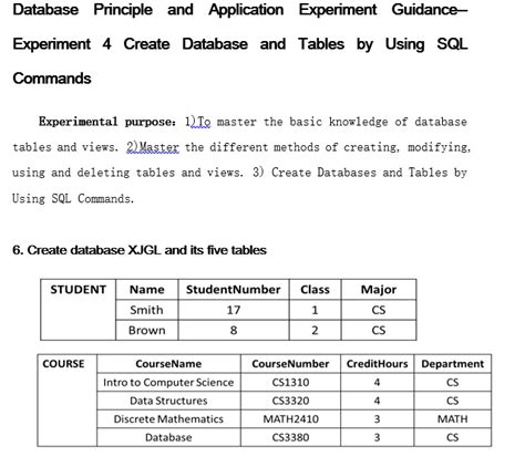 Solved Database Principle And Application Experiment Chegg