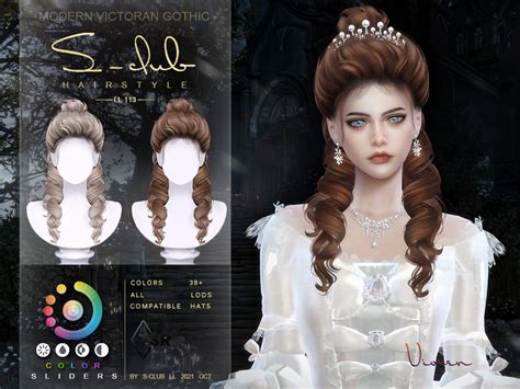 The Sims Resource Modern Victorian Gothic Curly Long Hair Vivien