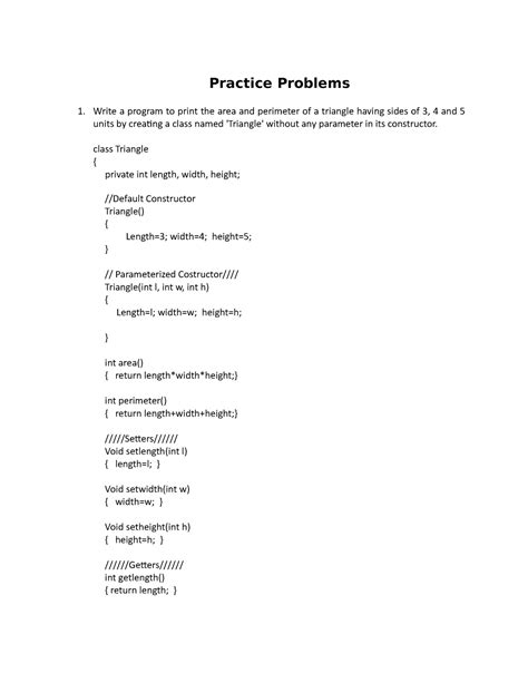 oop exercises practice problems of object oriented programming in java practice problems