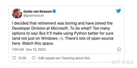 python 之父加入微软，这是什么情况？ 知乎