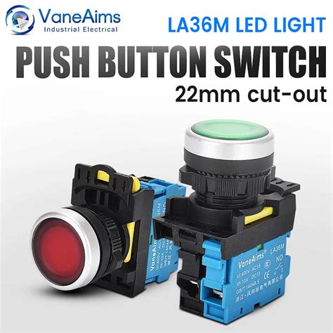 22mm Chwilowy Prze Cznik Wciskany Zatrzaskowy 12v 220v LA36M Przycisk