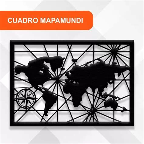 Cuadro Mapamundi Planisferio En Madera Calada 100x70 Cm 5 345 En