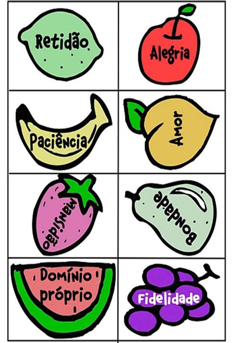 Para Imprimir 12 Frutos Do Espirito Santo