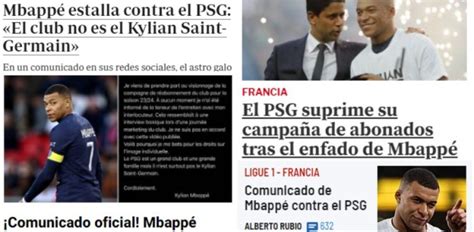 La Presse Espagnole Sempare Du Clash Entre Mbapp Et Le Psg