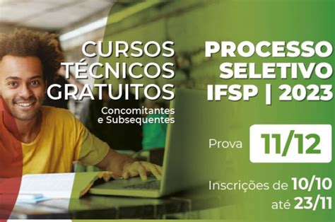 IFSP está inscrições abertas para processo seletivo de Curso