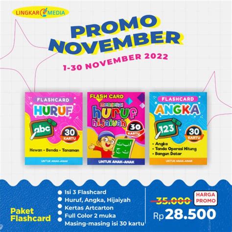 Jual Paket Flash Card Angka Huruf Dan Hijaiyah Usia 2 Lingkar Media