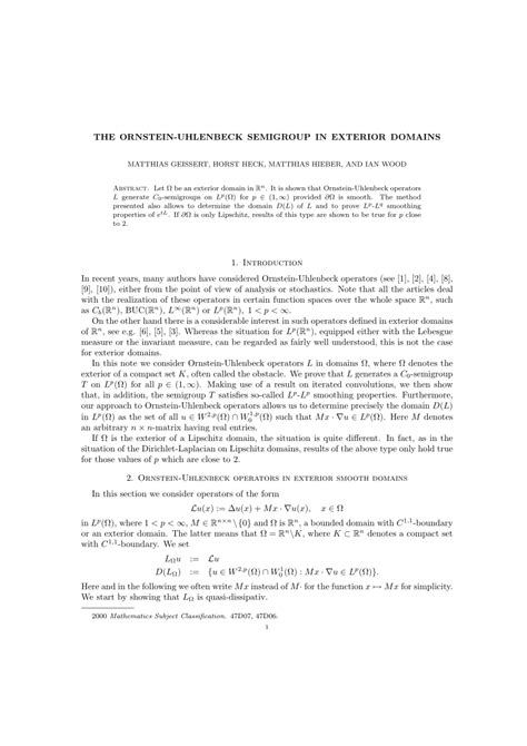 pdf the ornstein uhlenbeck semigroup in exterior domains