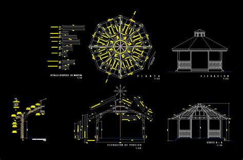 Detalle De Glorieta De Madera En AutoCAD CAD 3 36 MB Bibliocad