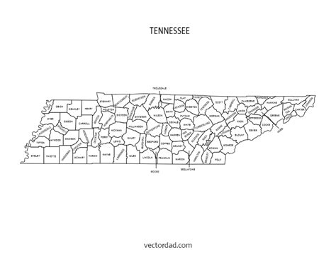 Tennessee County Map Editable Printable State County Maps