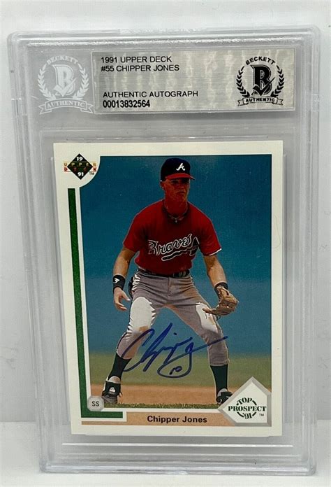 Chipper Jones Atlanta Braves Signed 1991 Upper Deck 55 Rookie Card