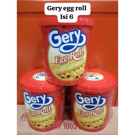 Jual Aneka Snack Cemilan Wafer Biskuit Kaleng Murah Gery Egg Roll 210gr