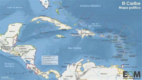 Mapa Pol Tico De Las Divisiones De La Regi N Del Caribe Off
