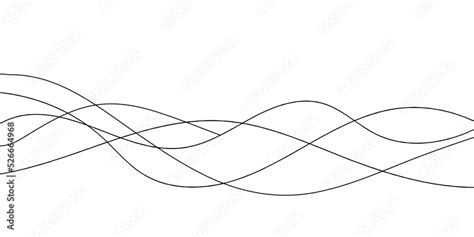 Thin Line Wavy Abstract Vector Background Curve Wave Seamless Pattern